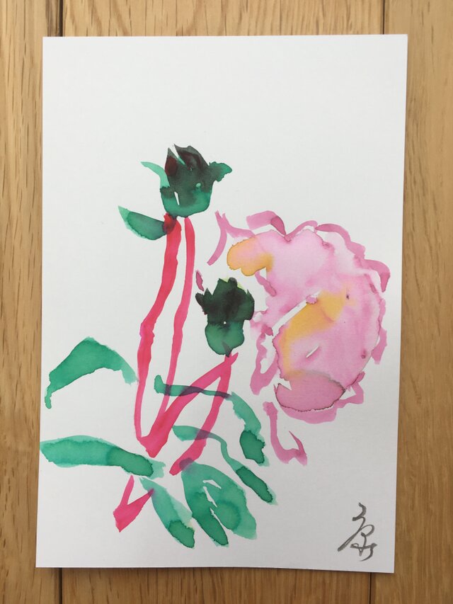 今月の記念日ポストカード 5月14日 ピンクの薔薇 | iichi 日々の暮らしを心地よくするハンドメイドやアンティークのマーケットプレイス