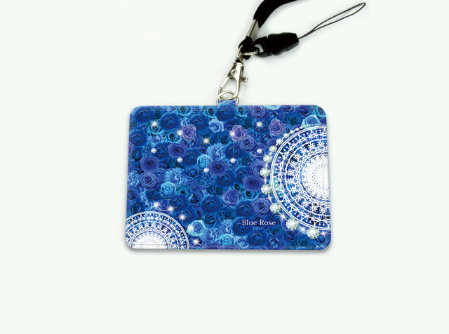IDケース/IDカードホルダー/パスケース【Blue Rose（Lace version）】（名入れ可） | iichi 日々の暮らしを心地よくするハンドメイドやアンティークのマーケットプレイス