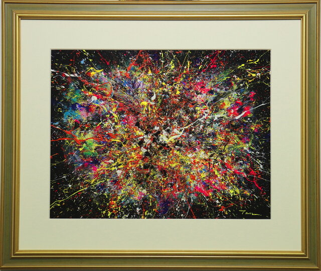 「誕 生」(NO.2415) 6号F 画紙にアクリル絵の具 送料無料 額付き 画像をクリックすると全面画像になります | iichi 日々の暮らしを心地よくするハンドメイドやアンティークの ...