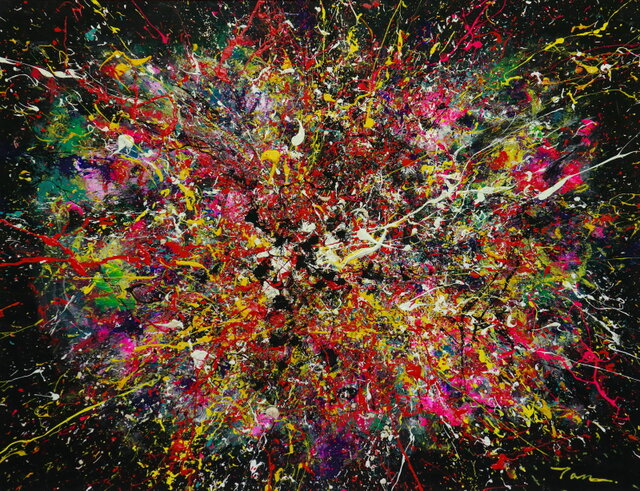 「誕 生」(NO.2415) 6号F 画紙にアクリル絵の具 送料無料 額付き 画像をクリックすると全面画像になります | iichi 日々の暮らしを心地よくするハンドメイドやアンティークの ...