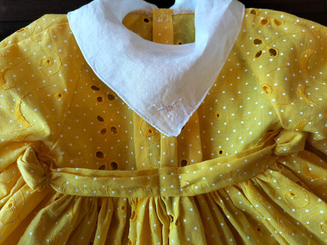 ドール背丈67～70cm用 コットンレース イエロードレスとリボン | iichi 日々の暮らしを心地よくするハンドメイドやアンティークのマーケットプレイス