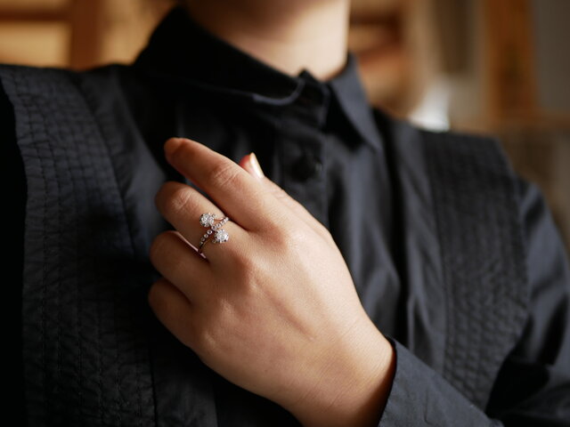 【FR-43】天然ダイヤモンド K18 トワエモア フランスアンティーク アンティークジュエリー | iichi 日々の暮らしを心地よくする ...