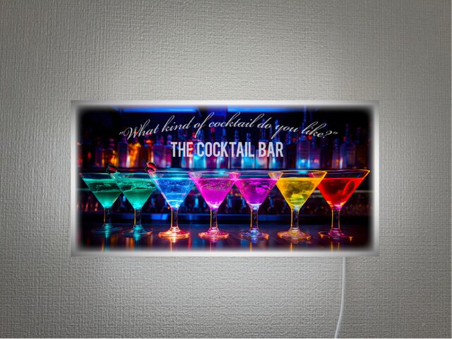 BAR カクテル バー CAFE パブ スナック 酒 宅飲み 店舗 自宅 壁掛け 照明 看板 置物 雑貨 ライトBOX | iichi 日々の暮らしを心地よくするハンドメイドやアンティークの ...