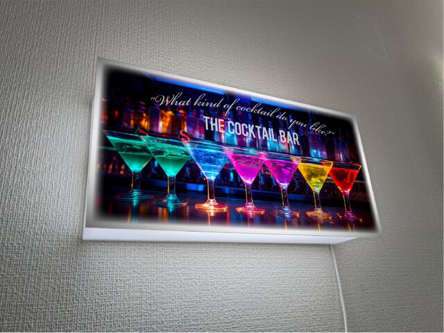 BAR カクテル バー CAFE パブ スナック 酒 宅飲み 店舗 自宅 壁掛け 照明 看板 置物 雑貨 ライトBOX | iichi 日々の暮らしを心地よくするハンドメイドやアンティークの ...