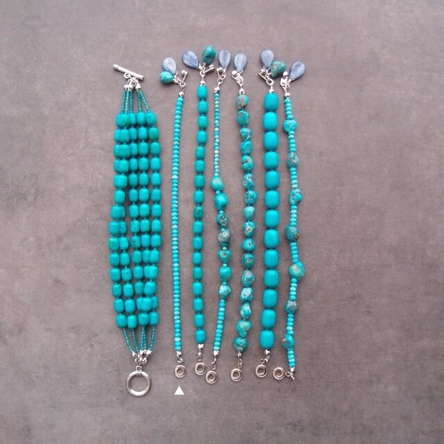 【RP／受注制作】Magnesite Turquoise Bracelet／マグネサイトターコイズ ブレスレット | iichi 日々の暮らしを心地よくするハンドメイドやアンティークの ...