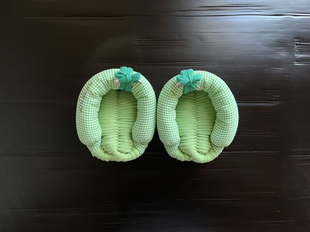 【FLIP TEE FLOP】12cm 足なか 布ぞうり グリーン【No.248】 | iichi 日々の暮らしを心地よくするハンドメイドやアンティークのマーケットプレイス