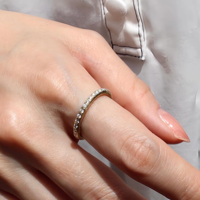 Paik moissanite full eternity / K10YG | iichi 日々の暮らしを心地よくするハンドメイドやアンティークのマーケットプレイス