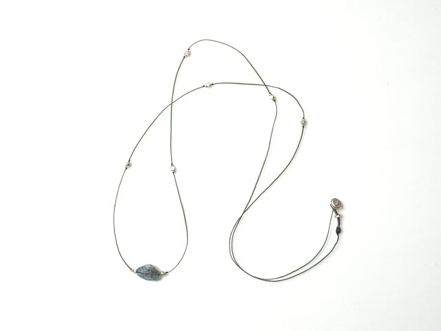 -Moss aquamarine- long code necklace | iichi 日々の暮らしを心地よくするハンドメイドやアンティークのマーケットプレイス