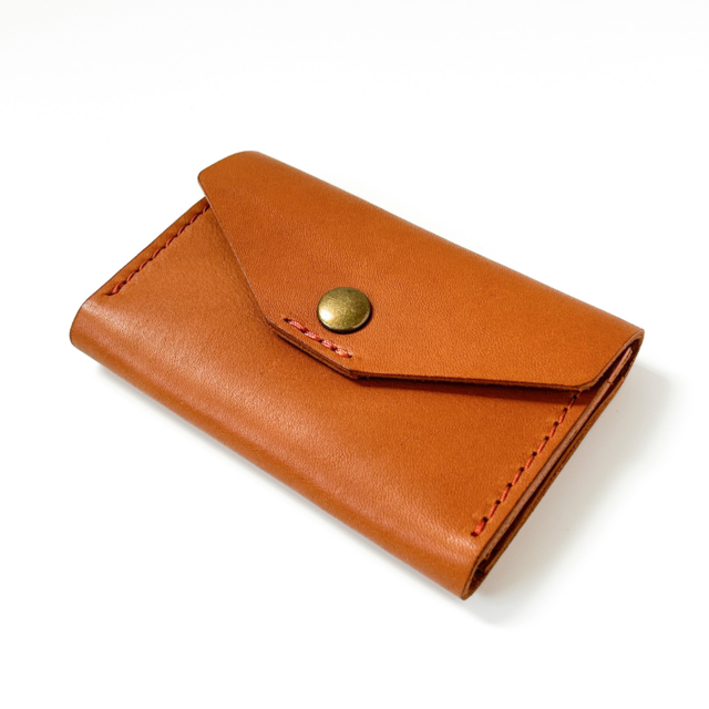 ホックボタンのマチつき名刺入れ CT-02 | iichi 日々の暮らしを心地よくするハンドメイドやアンティークのマーケットプレイス