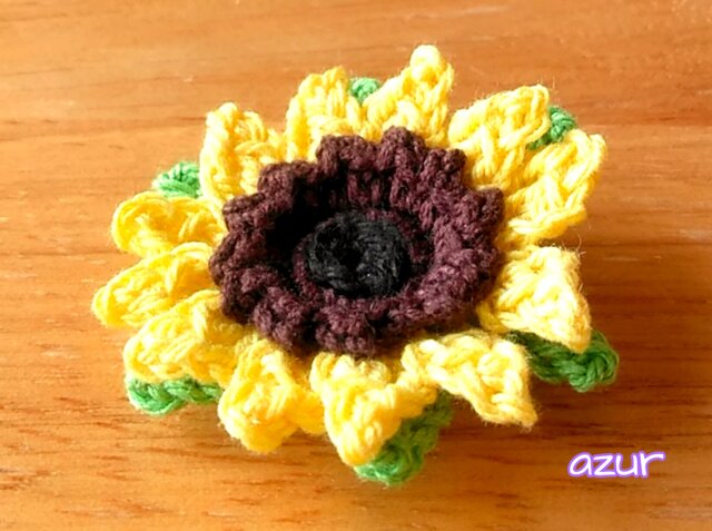 ひまわりの花と葉っぱのモチーフ（小）・1セット レモンイエロー | iichi 日々の暮らしを心地よくするハンドメイドやアンティークのマーケットプレイス