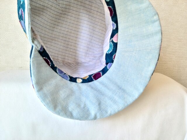 魅せる帽子☆【New Design!!】 大きいブリムのキャスケット～ミント&ドット | iichi 日々の暮らしを心地よくするハンドメイドやアンティークのマーケットプレイス