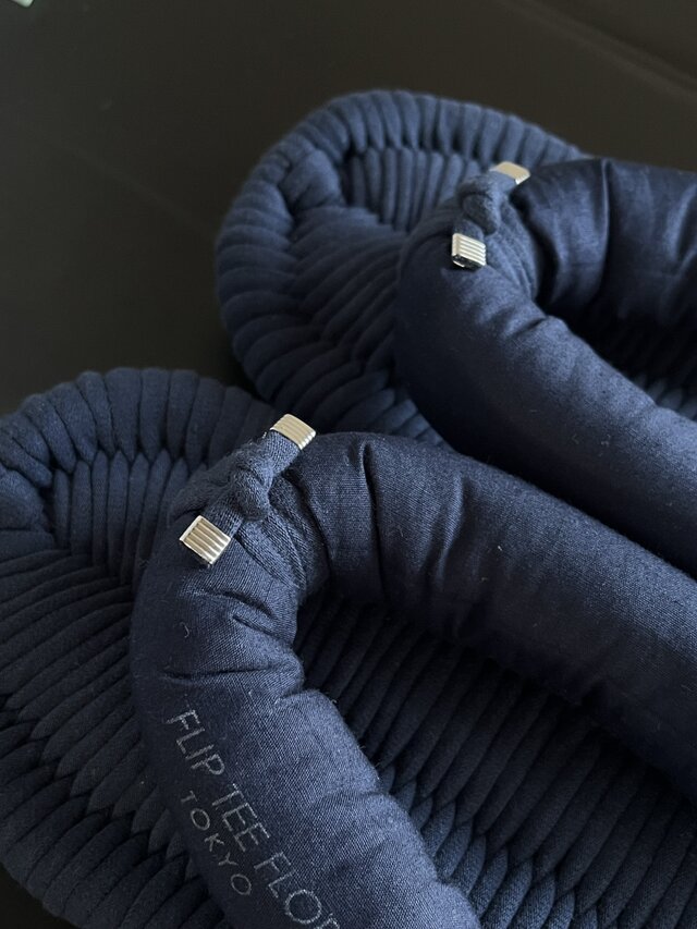 【FLIP TEE FLOP】26cm 布ぞうり スポーティー ネイビー【No.258】 | iichi 日々の暮らしを心地よくするハンドメイドやアンティークのマーケットプレイス