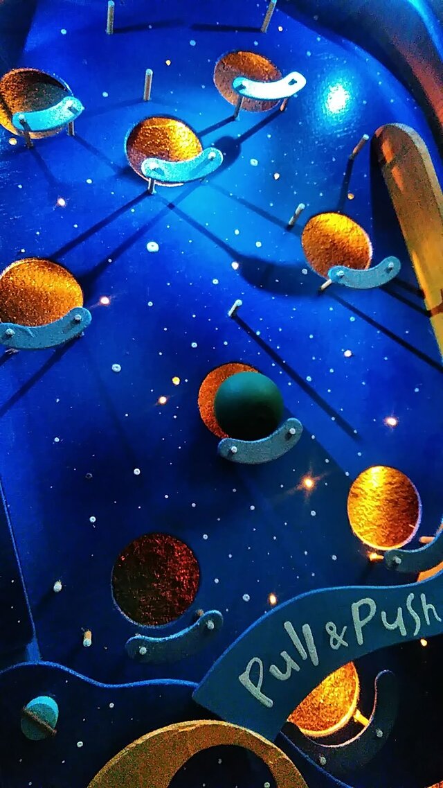 木製のピンボール(星空LED仕様)~PULL & PUSH 7 | iichi 日々の暮らしを心地よくするハンドメイドやアンティークのマーケットプレイス