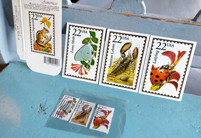 USA ヴィンテージ動物切手＆カード7点セット【U.S.A.】DA-CO126 | iichi 日々の暮らしを心地よくするハンドメイドやアンティークのマーケットプレイス