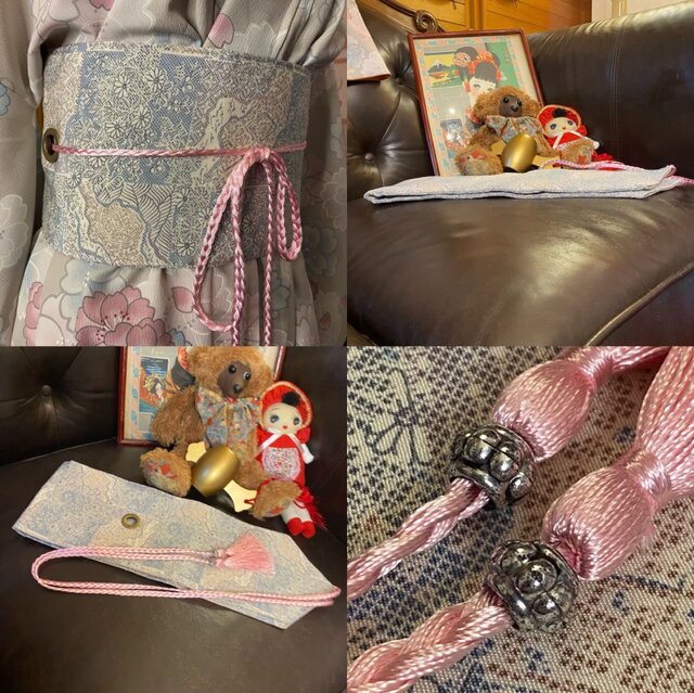 和洋折衷 着物 リメイク ワンピース ドレス 帯サッシュベルト 洗える 化繊 レトロ 古着 和 モダン KW-377 | iichi 日々の暮らしを心地よくするハンドメイドやアンティークの ...