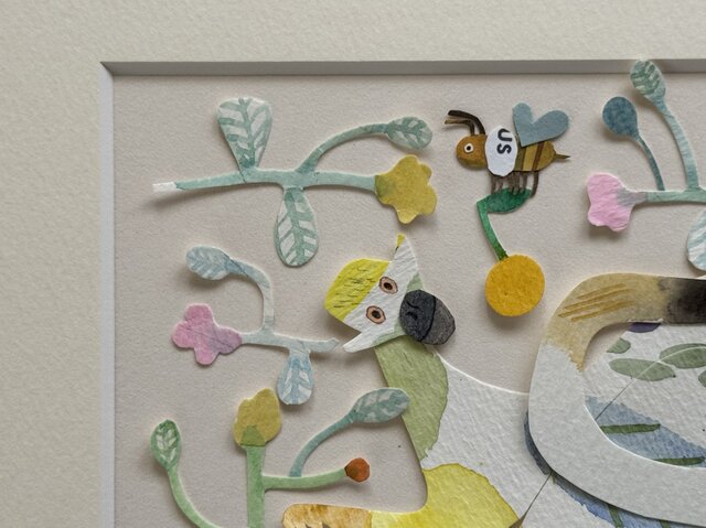 『友達のbeeと』原画 額込み | iichi 日々の暮らしを心地よくするハンドメイドやアンティークのマーケットプレイス