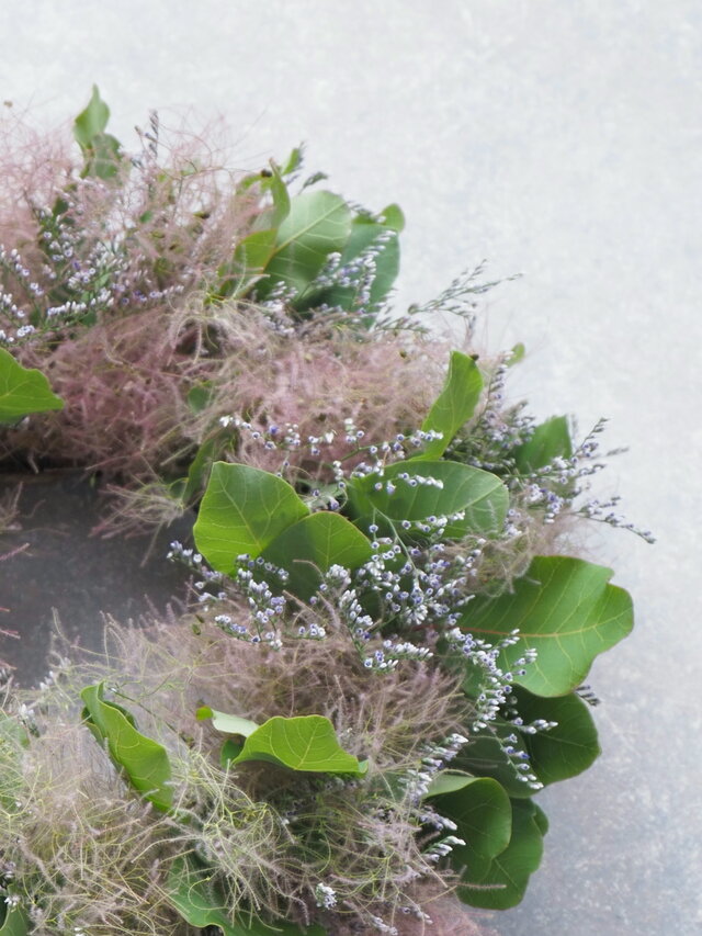 スモークツリーのリース | iichi 日々の暮らしを心地よくするハンドメイドやアンティークのマーケットプレイス