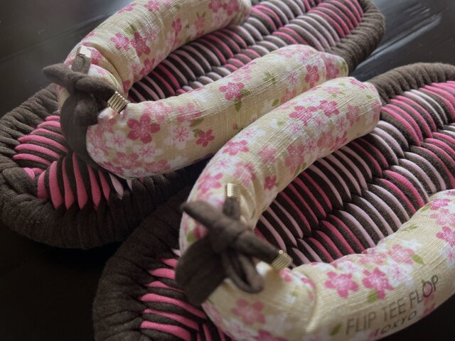 【ふちどりデザイン】23cm 桜 ピンク 布ぞうり【No.247】 | iichi 日々の暮らしを心地よくするハンドメイドやアンティークのマーケットプレイス