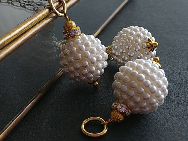 ヴィンテージ Pearlビーズ（16㎜）Goldトーンのネックレス 60㎝ | iichi 日々の暮らしを心地よくするハンドメイドやアンティークのマーケットプレイス