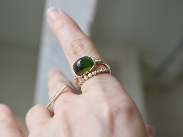 K10[ブラジリアンエメgreenトルマリン]ring | iichi 日々の暮らしを心地よくするハンドメイドやアンティークのマーケットプレイス