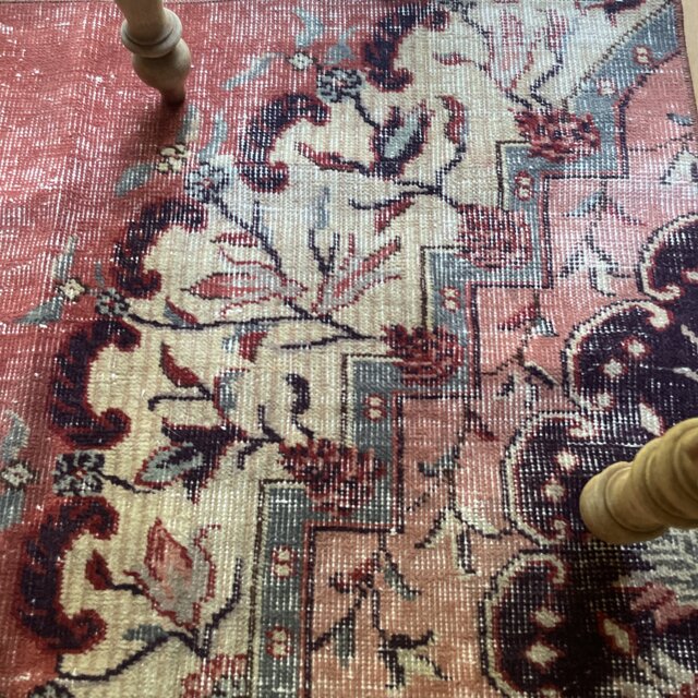 94×166 ブラウンレッド クラシカル ボタニカル トルコヴィンテージラグ | iichi 日々の暮らしを心地よくするハンドメイドやアンティークのマーケットプレイス