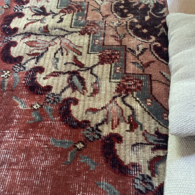 94×166 ブラウンレッド クラシカル ボタニカル トルコヴィンテージラグ | iichi 日々の暮らしを心地よくするハンドメイドやアンティークのマーケットプレイス