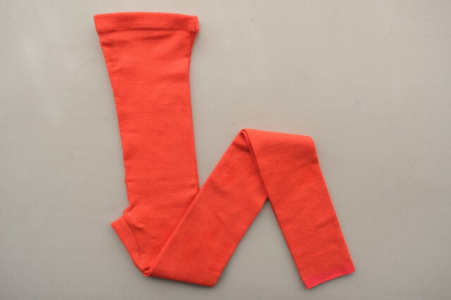 リネンニットレギンス マチ付き（スカーレットオレンジ）｜unisex 2 size | iichi 日々の暮らしを心地よくするハンドメイドやアンティークのマーケットプレイス