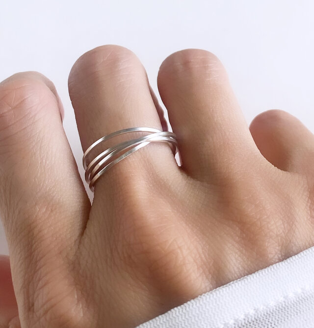 【2点セット】 2way Four リング 指輪 イヤーカフ イヤカフ 14kgf silver925 | iichi 日々の暮らしを心地よくするハンドメイドやアンティークのマーケットプレイス