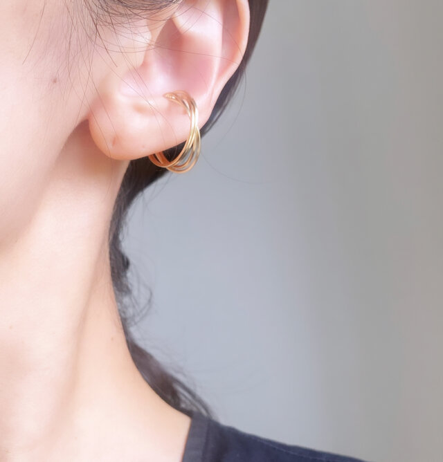 【2点セット】 2way Four リング 指輪 イヤーカフ イヤカフ 14kgf silver925 | iichi 日々の暮らしを心地よくするハンドメイドやアンティークのマーケットプレイス