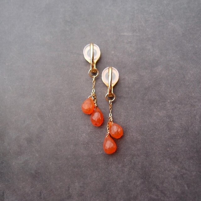 Charm Assortment／Earring & Necklace【Orange】チャームセット | iichi 日々の暮らしを心地よくするハンドメイドやアンティークのマーケットプレイス