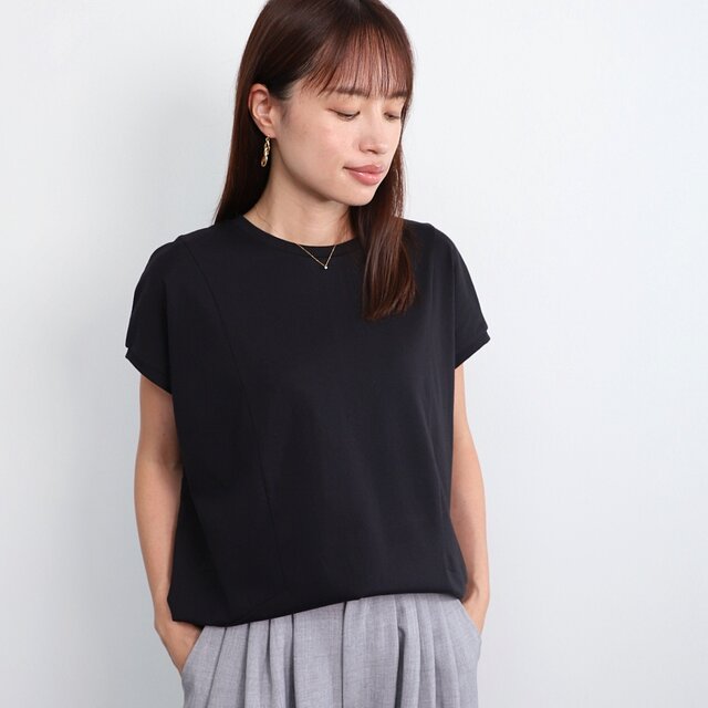 体のラインを拾わない ドルマンスリーブT ブラック 0517BK | iichi 日々の暮らしを心地よくするハンドメイドやアンティークのマーケットプレイス