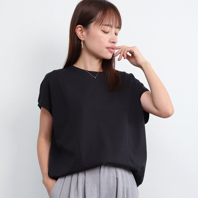 体のラインを拾わない ドルマンスリーブT ブラック 0517BK | iichi 日々の暮らしを心地よくするハンドメイドやアンティークのマーケットプレイス