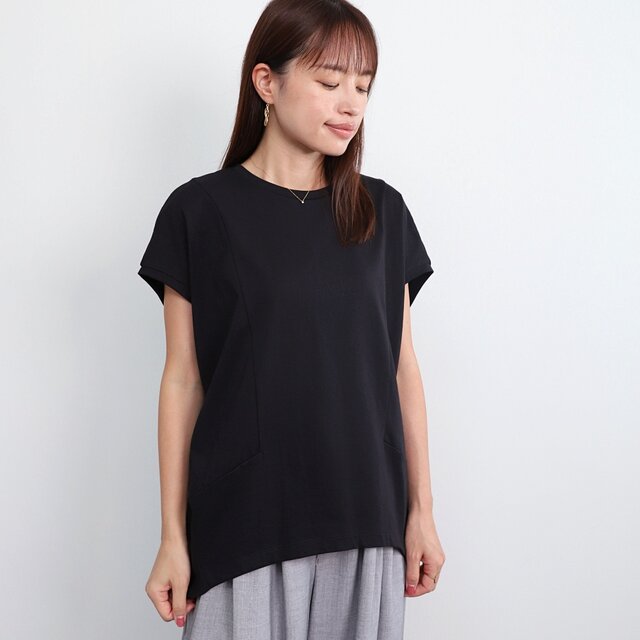 体のラインを拾わない ドルマンスリーブT ブラック 0517BK | iichi 日々の暮らしを心地よくするハンドメイドやアンティークのマーケットプレイス