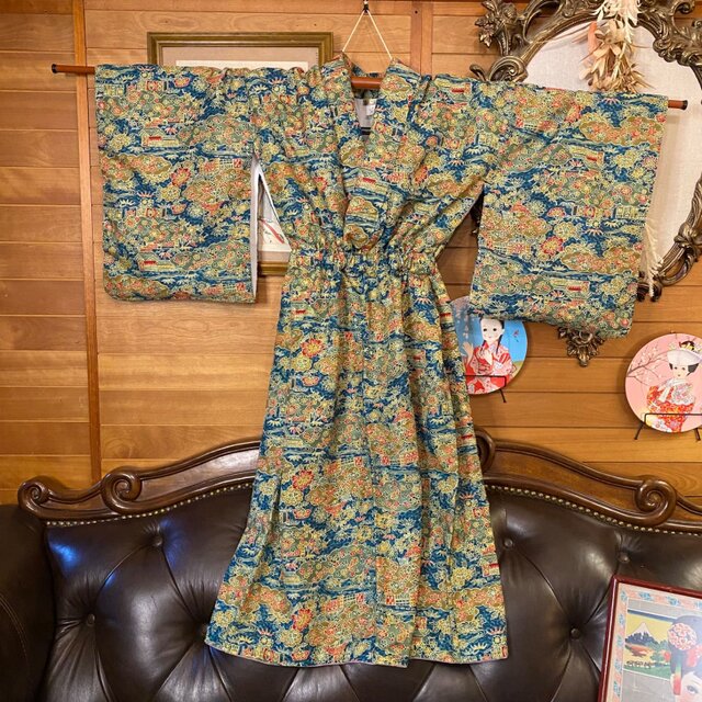 和洋折衷 着物 リメイク ワンピース ドレス 名古屋帯サッシュベルト 洗える 化繊 レトロ 古着 和 モダン KW-395 | iichi 日々の暮らしを心地よくするハンドメイドやアンティーク ...