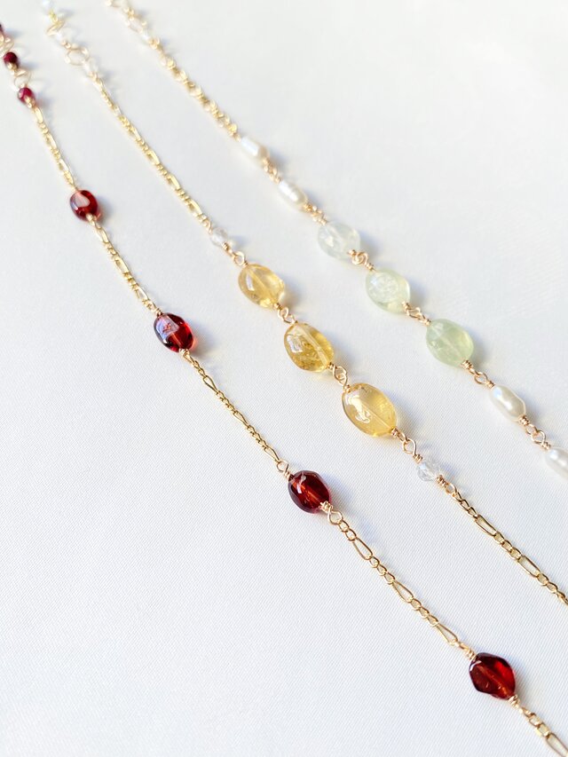 （訳あり）大粒シトリンとホワイトトパーズのブレスレット ac/956 | iichi 日々の暮らしを心地よくするハンドメイドやアンティークのマーケットプレイス