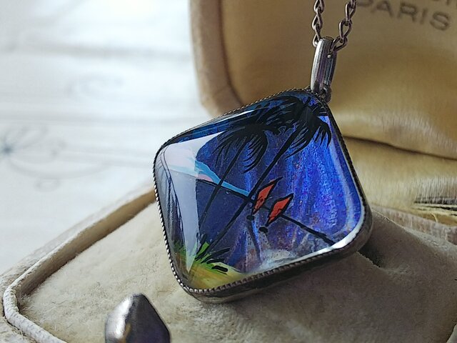 アンティーク モルフォ蝶のネックレス･ヨット／T.M.L STERLING ENGLAND | iichi 日々の暮らしを心地よくするハンドメイドやアンティークのマーケットプレイス