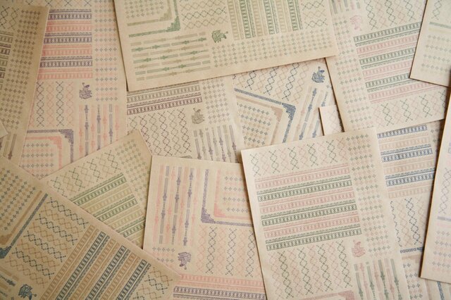 平 袋 〔retro pattern series〕 3枚入り 明治レトロ柄 活版印刷 | iichi 日々の暮らしを心地よくするハンドメイドやアンティークのマーケットプレイス