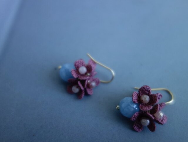 Right blue Hisui / bouquet of milk bordeaux flower | iichi 日々の暮らしを心地よくするハンドメイドやアンティークのマーケットプレイス