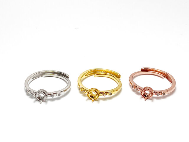 RG23-2 上品 3.5~4.2mm ファセット 空枠 台座 リング枠 ルース 裸石 天然石 指輪 石枠 爪留め フリーサイズ | iichi 日々の暮らしを心地よくするハンドメイドや ...