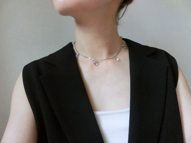 drop lace necklace -clear- | iichi 日々の暮らしを心地よくするハンドメイドやアンティークのマーケットプレイス