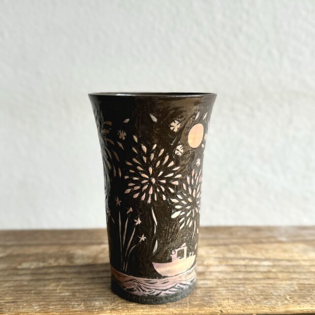 Large kakiotoshi cup ー 花火 | iichi 日々の暮らしを心地よくするハンドメイドやアンティークのマーケットプレイス