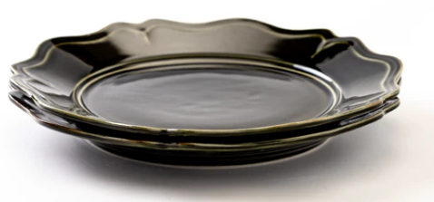 【大特価】【新品】 洋風緑釉輪花プレート菓子皿8寸 2枚セット 【紙箱】サイズ：:約Φ23.0×H2.8cm/重量:470g | iichi 日々の暮らしを心地よくするハンドメイドや ...