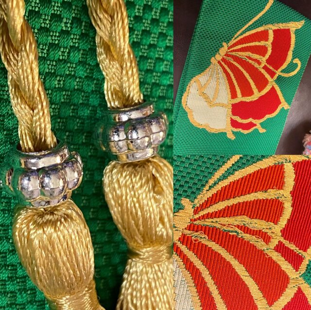 和洋折衷 浴衣 リメイク ワンピース ドレス 名古屋帯サッシュベルト 可愛い蝶々 W-425 | iichi 日々の暮らしを心地よくするハンドメイドやアンティークのマーケットプレイス