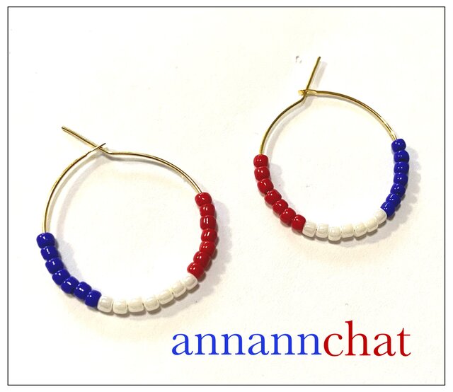 フランス 国旗 Paris 2024 olympics の ピアス】パリ オリンピック | iichi 日々の暮らしを心地よくするハンドメイドやアンティークのマーケットプレイス