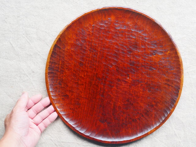 大皿335 さくら 拭き漆 #0406 | iichi 日々の暮らしを心地よくするハンドメイドやアンティークのマーケットプレイス