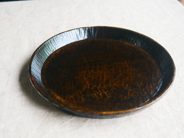 丸トレー295 さくら 黒拭き漆 #0405 | iichi 日々の暮らしを心地よくするハンドメイドやアンティークのマーケットプレイス