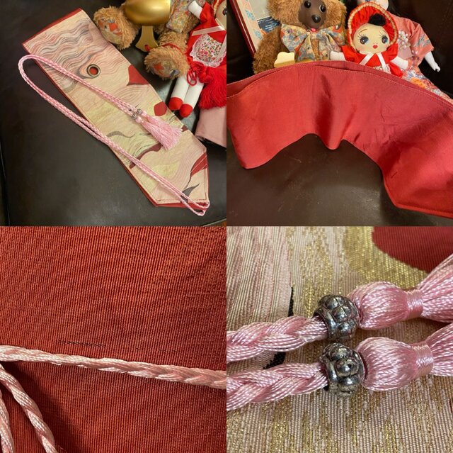 和洋折衷 浴衣 リメイク ワンピース ドレス 帯サッシュベルト 可愛い梅の花と蝶々×ピンク/桃色系 W-431 | iichi 日々の暮らしを心地よくするハンドメイドやアンティークのマーケットプレイス