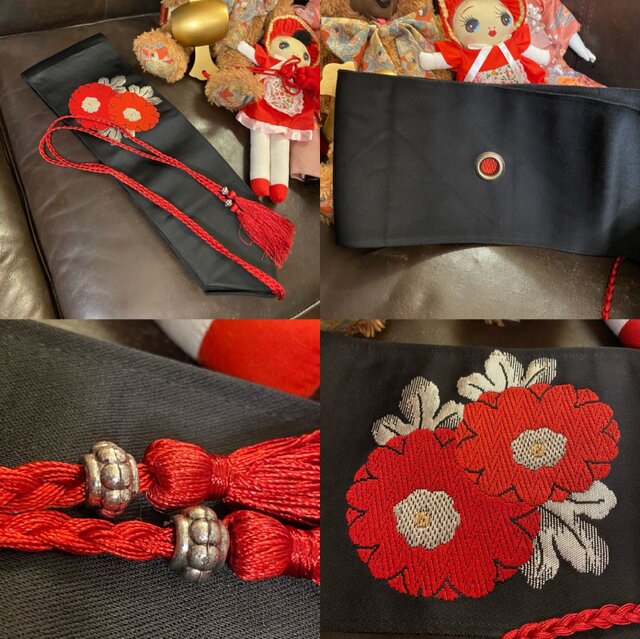 和洋折衷 浴衣 リメイク ワンピース ドレス 名古屋帯サッシュベルト 可愛い椿 W-432 | iichi 日々の暮らしを心地よくするハンドメイドやアンティークのマーケットプレイス