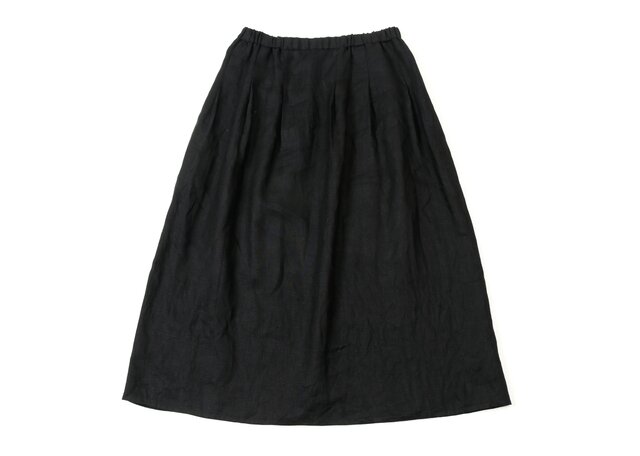 #443タックギャザースカート(リトアニア黒) | iichi 日々の暮らしを心地よくするハンドメイドやアンティークのマーケットプレイス
