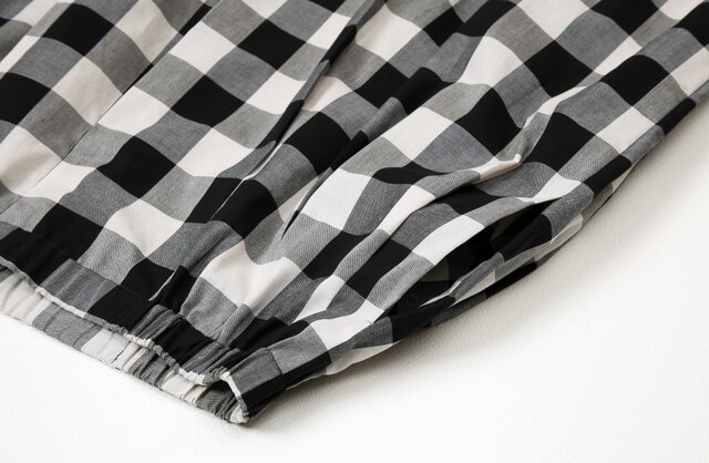 #444タックギャザースカート(ブロックチェック) | iichi 日々の暮らしを心地よくするハンドメイドやアンティークのマーケットプレイス